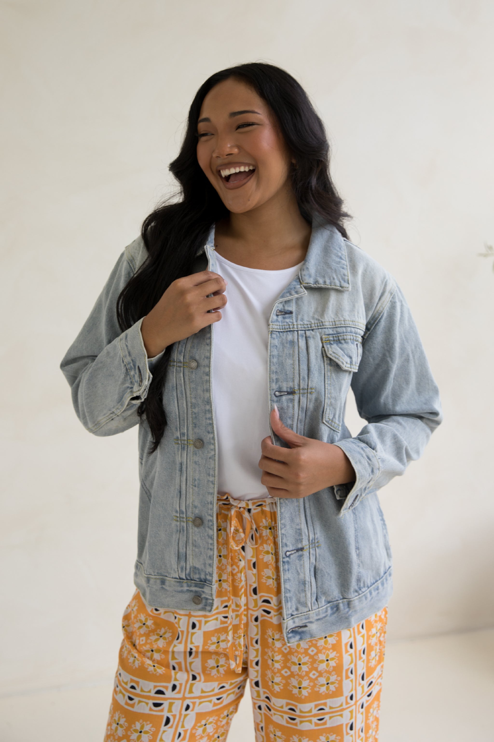 Plus-Sized Denim Jackets | PQ Collection | Denim Basic Jacket in Light ...