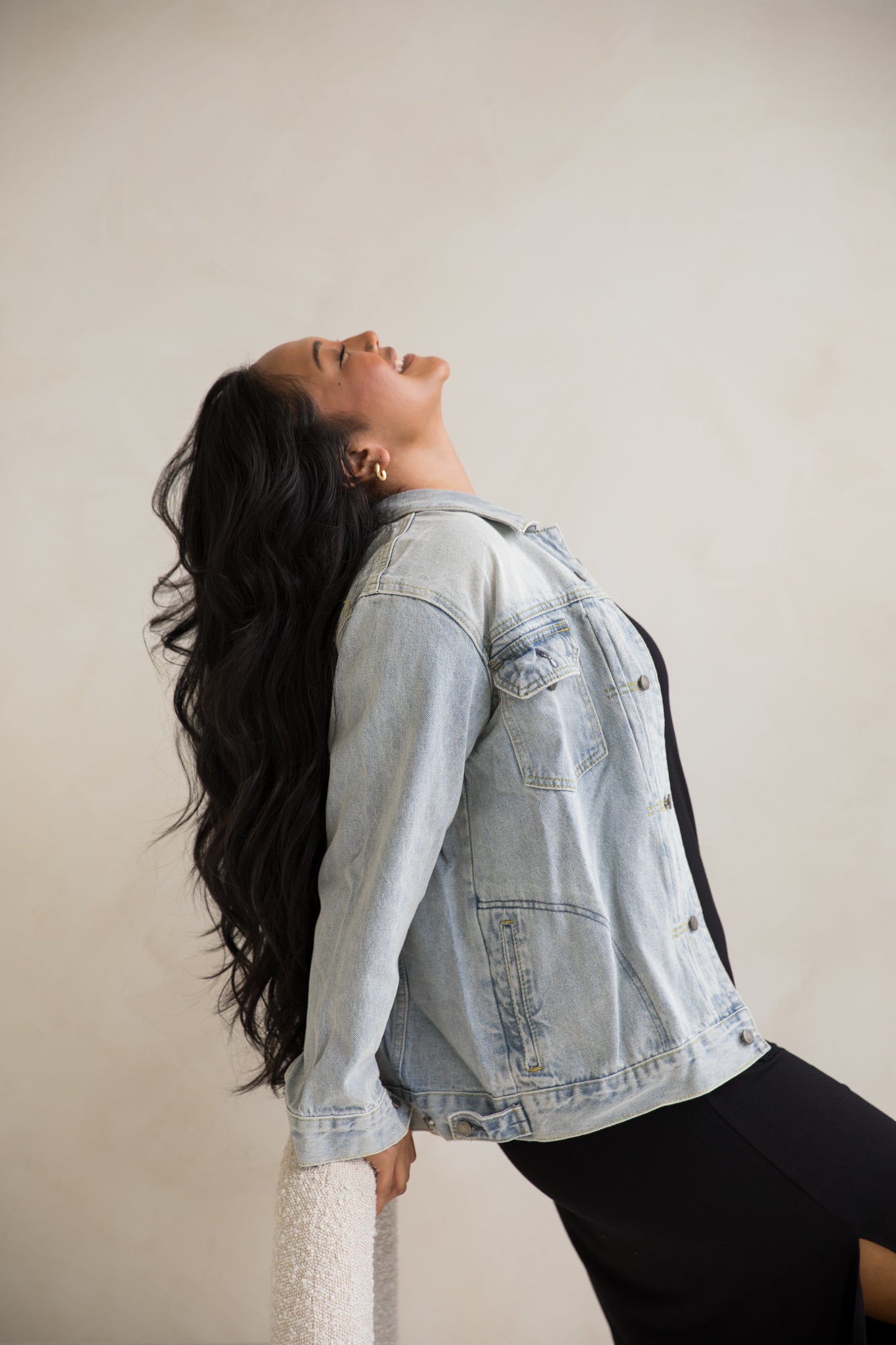 Plus-Sized Denim Jackets | PQ Collection | Denim Basic Jacket in Light ...