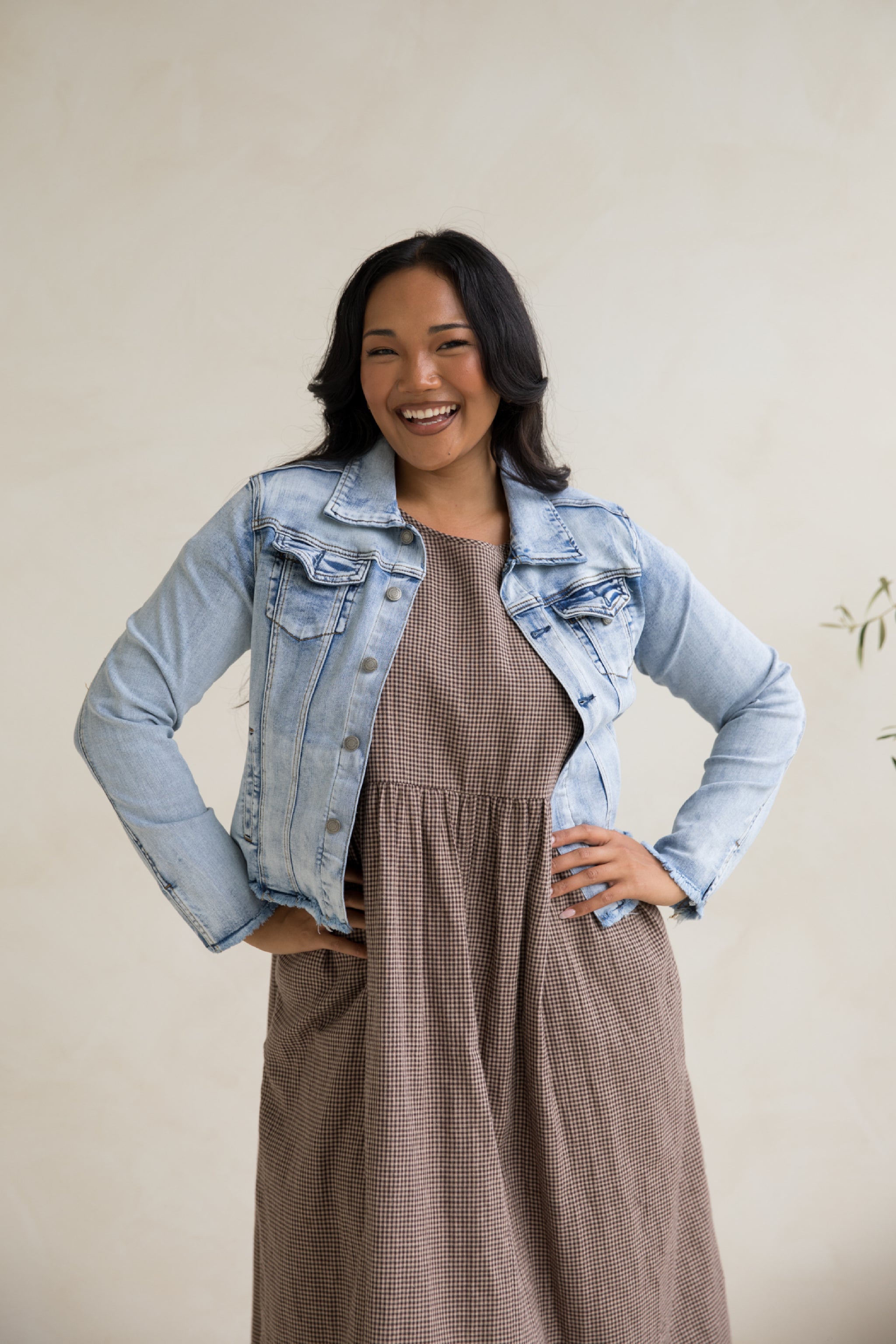 Frayed Denim Jacket in Light Blue | Shop PQ Collection